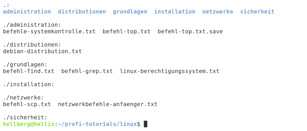 Der Befehl ls | Linux Prof. Hellberg EDV-Beratung